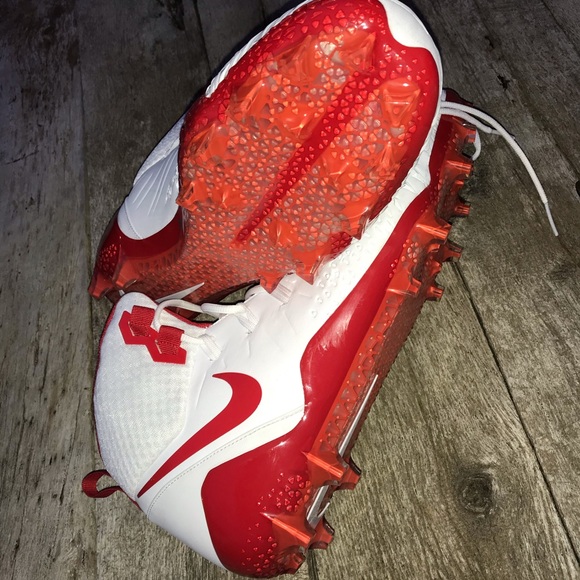 Nike | Shoes | Nike Force Savage White And Red Football Cleats 8 | Poshmark